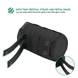 ProCase Tactical Molle Water Bottle Pouch, Military Bottle Holder with Top Drawstring & Mesh Bottom, Portable Water Container Pouch Bag Hydration Carrier for Camping Hiking Hunting Traveling –Black