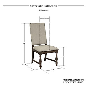 Lexicon Silverlake Dining Side Chair (Set of 2), Beige