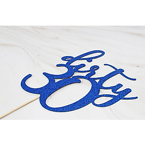 zxyxka Glitter Blue Dirty 30 Cake Topper,Cheers to 30 Years, Happy 30th Birthday Talk 30 to Me Anniversary Party Decorations