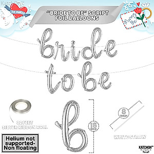 KatchOn, Silver Bride To Be Balloons Script - 16 Inch | Bride To Be Sign for Bachelorette Party Decorations | Bride Balloons, Bridal Shower Decorations | Bride To Be Decorations, Bachelorette Party
