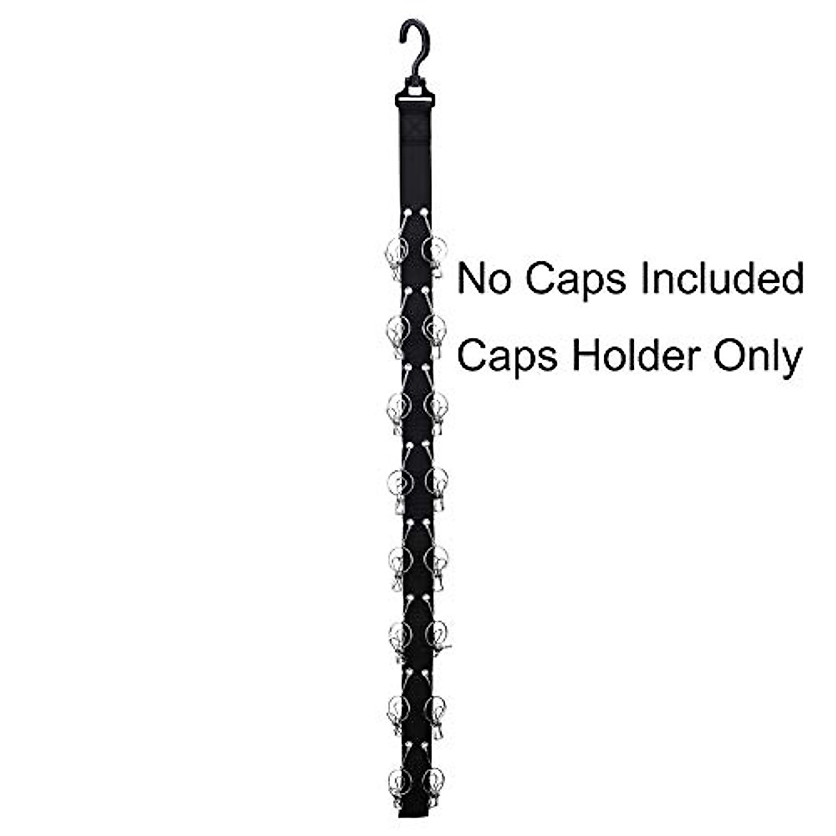 LEVOSHUA Closet Hanging Cap Organizer, 16 Baseball Cap Rack, Closet Hook Cap Holder Hat Storage Organizer - Keep Hats Cleaner Than a Hat Rack (1 Pack)