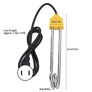 Labuduo Immersion Heater, Immersion Boiler Blow Up Hot Tub Portable 1000W Pool Heater for Bathroom Sinks Outdoor Pond, Buckets, and Inflatable Swimming Pools(12)