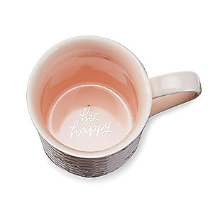 Pinky Up Annette Ceramic Tea Mug and Loose Leaf Tea Infuser, Loos Leaf Tea Accessories, Tea Tumbler Cup, Honeycomb Design, 12 oz