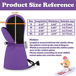 Sarfel Toddler Ski Gloves Toddler Snow Mittens Ages 2-4 Toddler Mittens Waterproof Toddler Gloves 3T Toddler Winter Gloves 4T