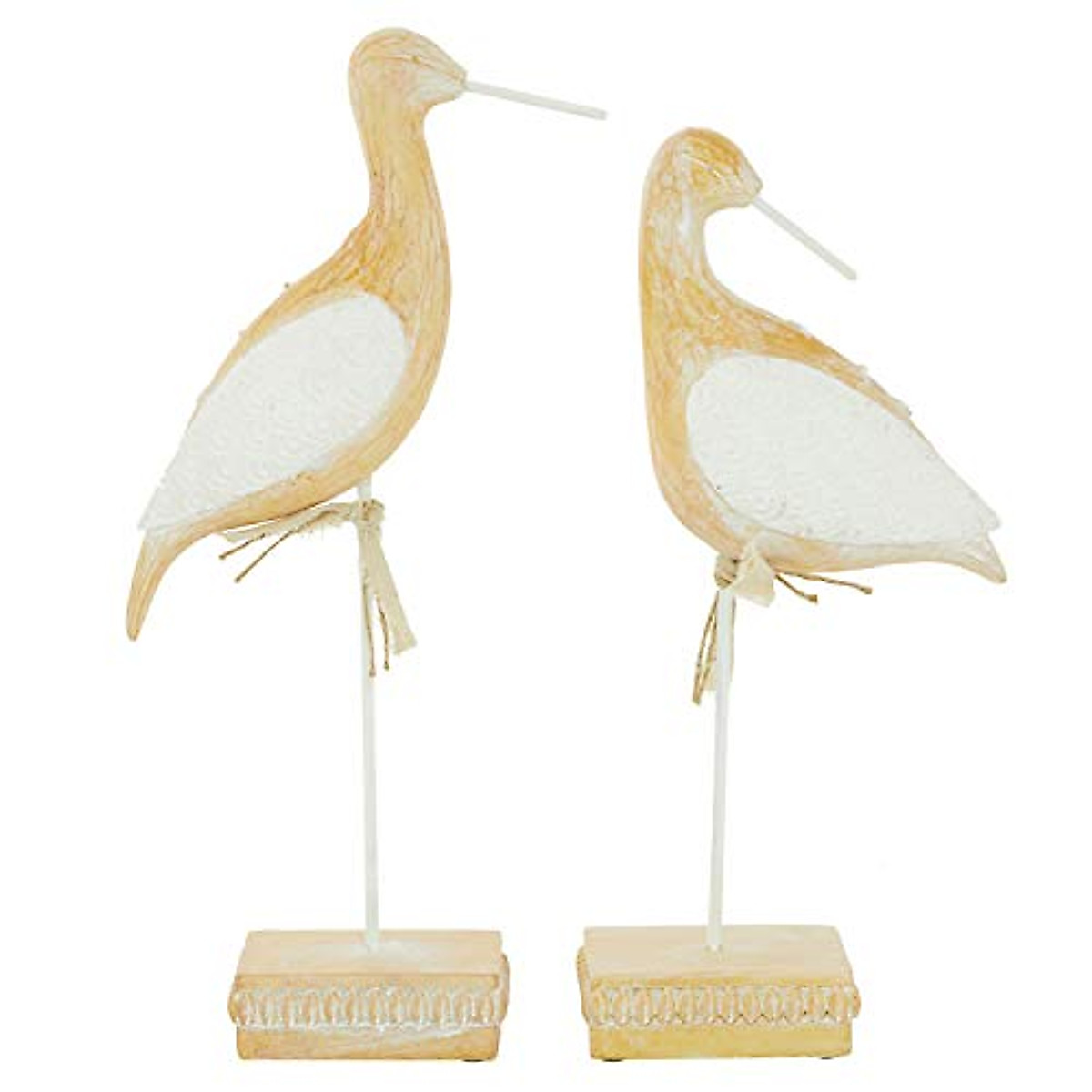 Deco 79 Set of 2 Brown Resin Coastal Bird Sculpture 9 x 6 Inches