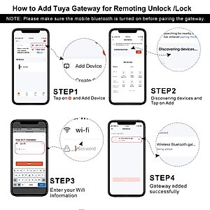 BIWIBON Smart Door Knob Wi-Fi Gateway,Bluetooth Fingerprint Door Lock Wi-Fi Bridge with Tuya Smart APP,Tuya Remote Control Keyless Entry Door Lock WiFi Hub Work with Alexa for Voice Control