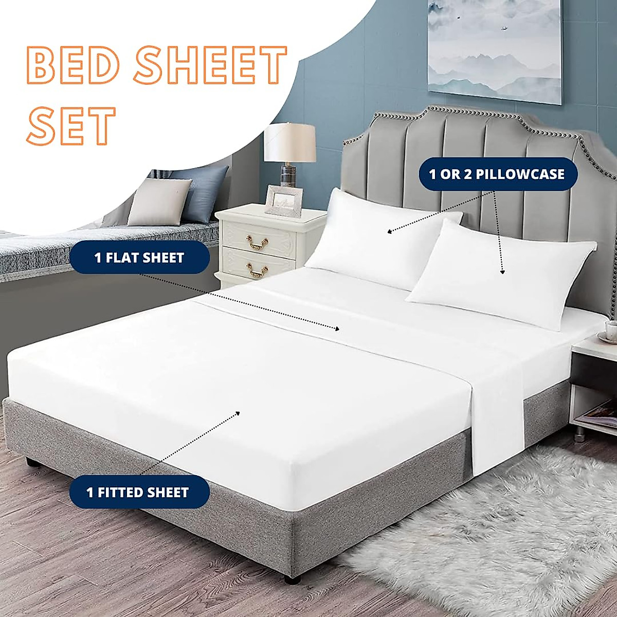 THYUNQ Koi Fish Sheets Full Size Bed, Japanese Pattern Bedding Sheets & Pillowcases - 16 Inch Deep Pocket, Super Soft Microfiber Printed Sheet Set 4 Piece