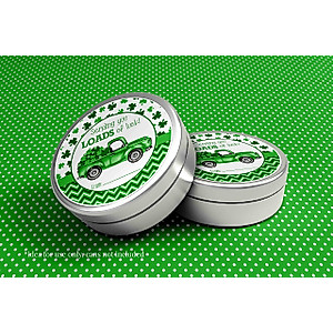 Loads of Luck Green Pickup Truck with Clover St. Patrick’s Day Gift Tag Sticker Labels for Kids, 40 2" Party Circle Stickers by AmandaCreation, Great for Party Favors, Envelope Seals & Goodie Bags
