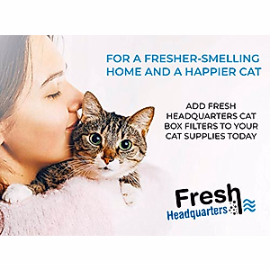 FRESH HEADQUARTERS Replacement Activated Charcoal Filters Compatible with Van Ness Cat Litter Box 6 Pack Bulk Carbon Odor Eliminator