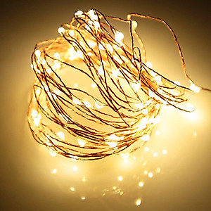 Mikasol Fairy Lights Battery Operated, 1 Pack Mini 3*AAA Battery Powered Copper Wire Led Starry String Lights Firefly Lights for Bedroom, Christmas, Parties, Decoration (5m/16ft Warm White)