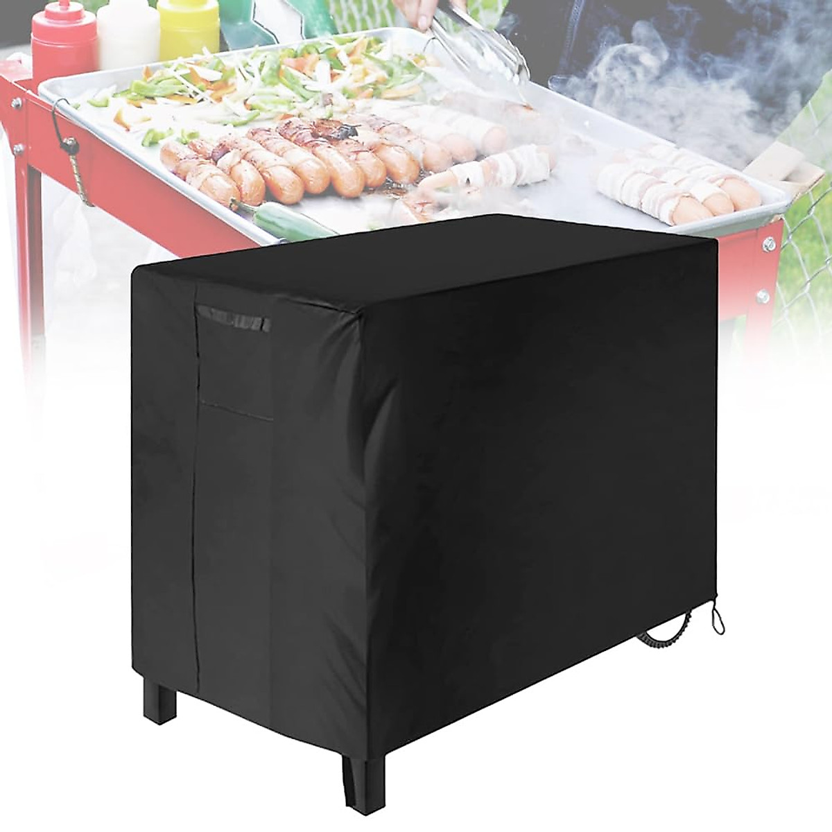 Outdoor Dining Cart Cover - Waterproof Flattop BBQ Grill Cart Protector Storage Cover, Compatible with 40" Cart, 40" L x 24" W x 32" H