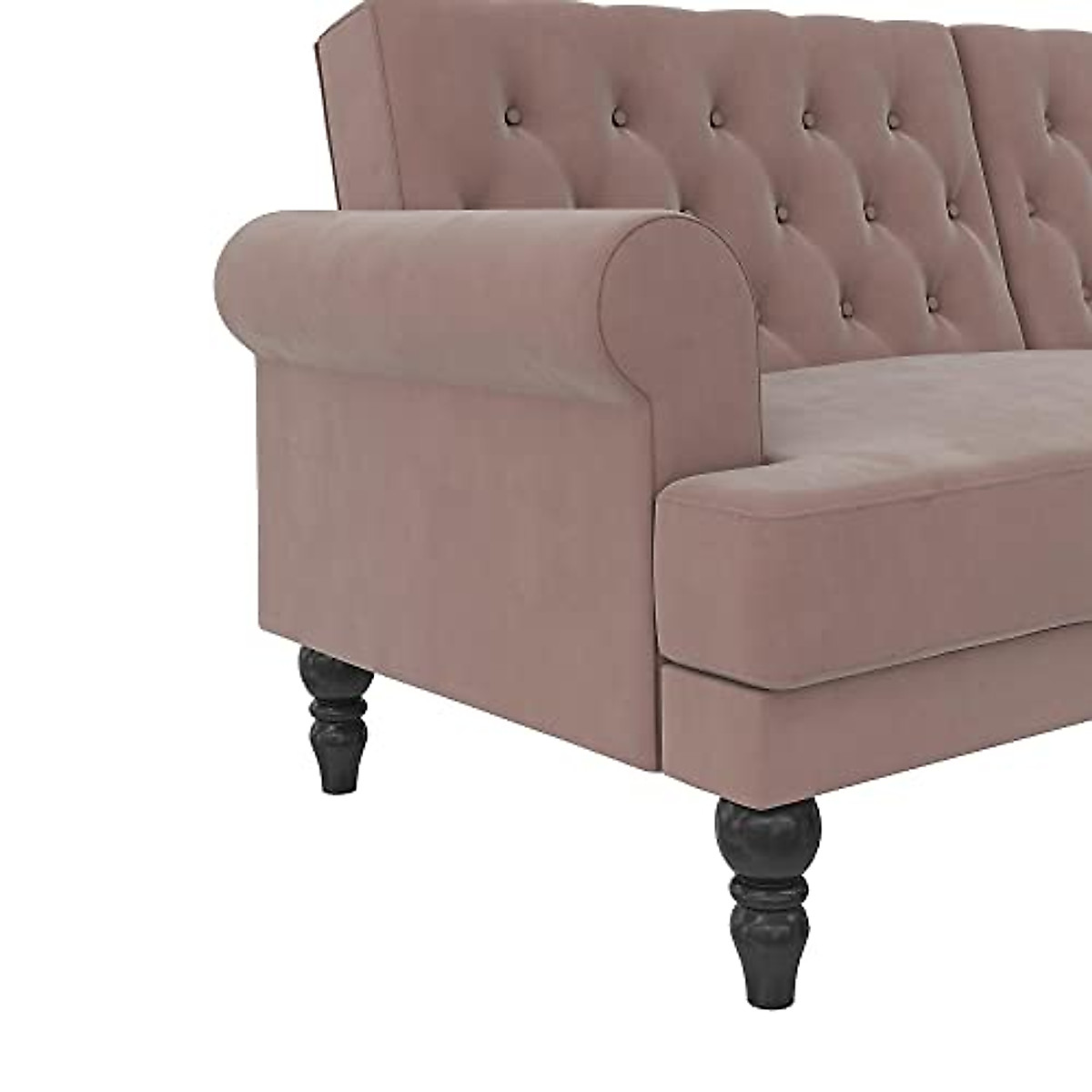 Novogratz Cassidy Upholstered Futon, Blush Velvet