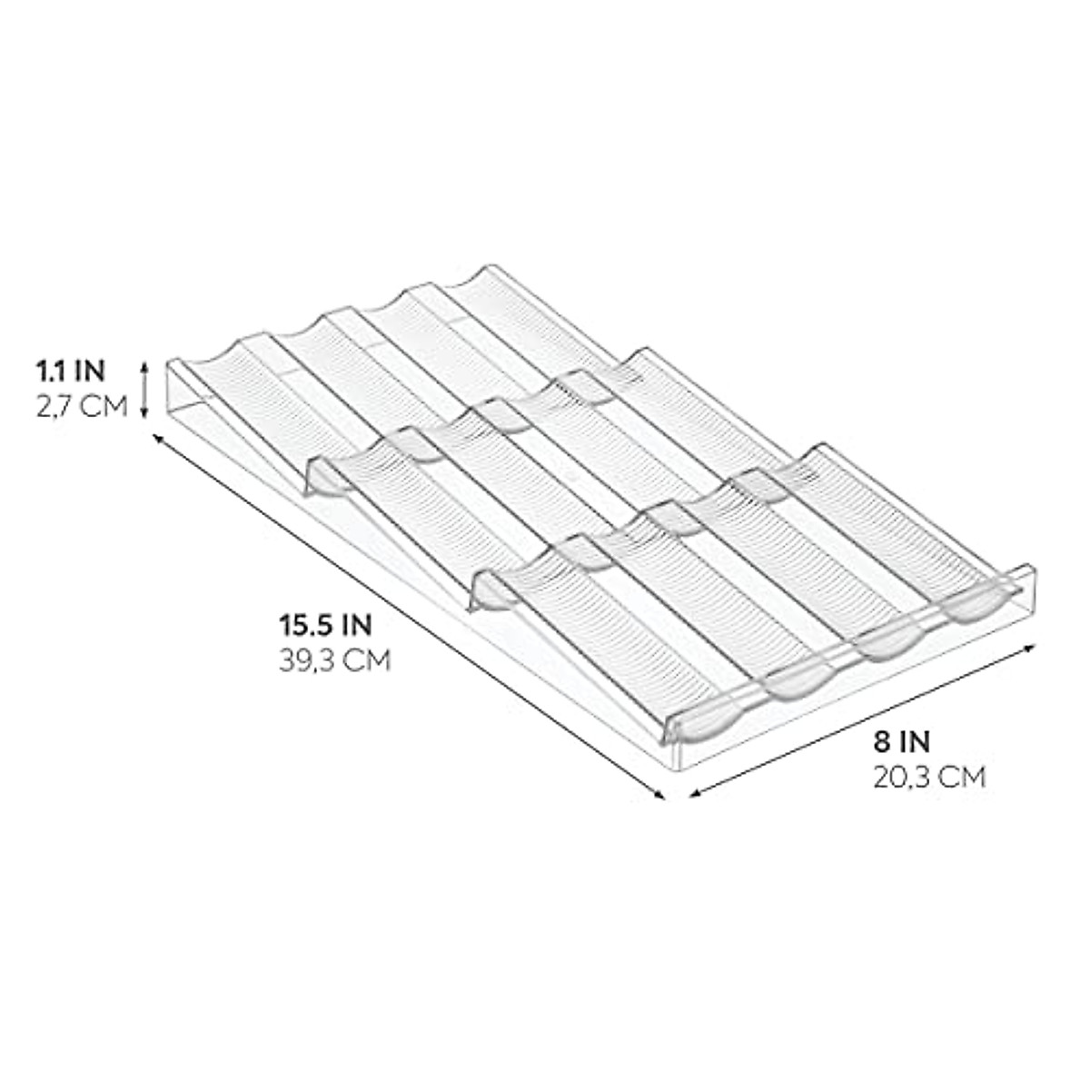 iDesign Linus Spice Rack, Drawer Organizer for Kitchen Storage - Clear