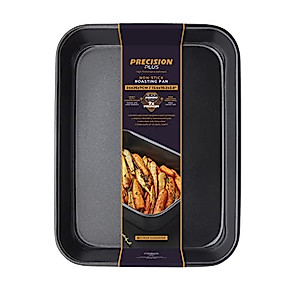 Tower T943000HG1 Precision Plus Large Roasting Pan, Aluminised Steel with Non-Stick Coating, Black