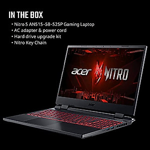 Acer Nitro 5 AN515-58-525P Gaming Laptop | Intel Core i5-12500H | NVIDIA GeForce RTX 3050 Laptop GPU | 15.6" FHD 144Hz IPS Display | 8GB DDR4 | 512GB PCIe Gen 4 SSD | Killer Wi-Fi 6 | Backlit Keyboard