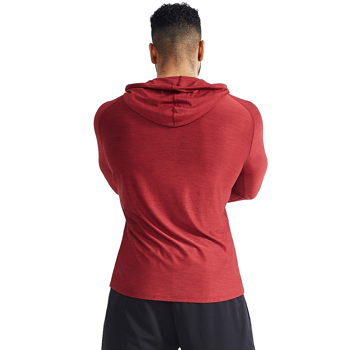 NELEUS Men's 3 Pack Dry Fit Running Shirt Long Sleeve Workout Athletic Shirts with Hoods,5071 Dark Grey,Red,Light Green,US 2XL,EU 3XL