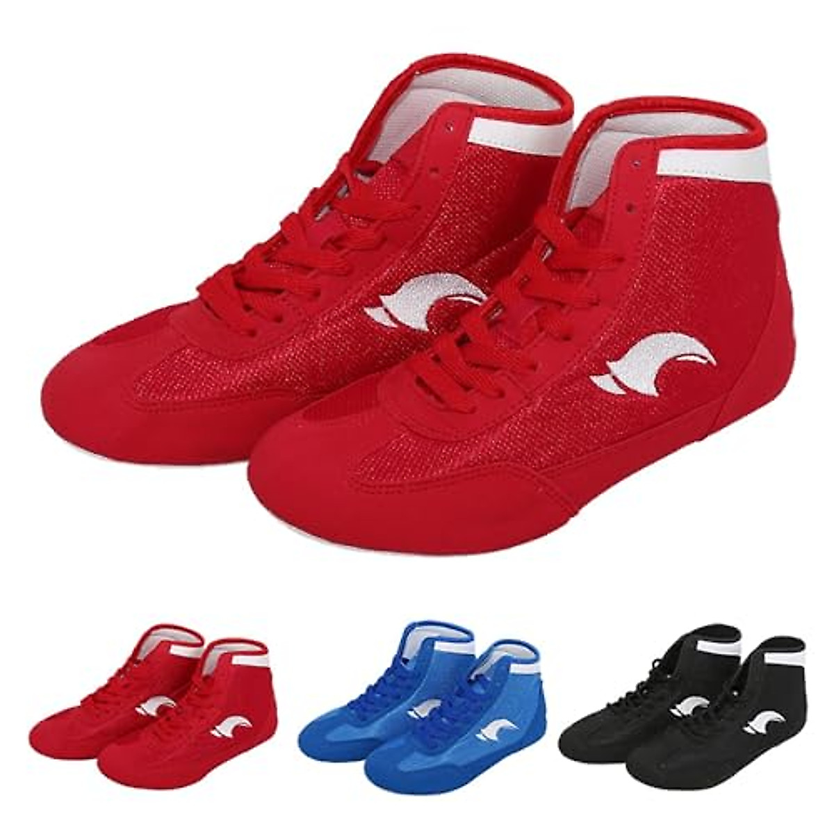Kids Boxing Shoes Boy Girl Indoor Fitness Training Boots Breathable Non-Slip for Wrestling Squat (Blue, 13 Little Child)
