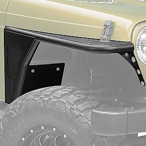 Hooke Road Wrangler TJ Front Flat Fender Flares Steel Armor Wheel Cover Guards for 1997-2006 Jeep Wrangler TJ & Unlimited (2PCS)