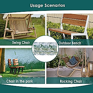 bumuam Swing Replacement Seat Cushions, Outdoor Swing Cushions 3 Seater Waterproof Porch Swing Cushions with Backrest Bench Cushion for Patio Backyard Garden Furniture (Bamboo Leaves 60x40in)