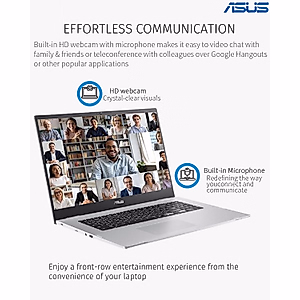 ASUS Chromebook Business Laptop, 17.3" FHD Widescreen Slim-Bezel, Intel Celeron N4500, Chrome OS, 4GB RAM, 64GB eMMC, Wi-Fi 6, Type-C, Intel UHD Graphics, Long Battery Life, Durlyfish