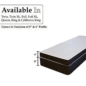 Spring Solution 4-Inch Wood Split Low Profile Traditional Box Spring/Foundation for Mattress Set, King, 1, White
