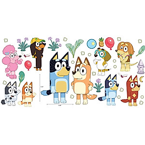 RoomMates Bluey Family and Friends Peel and Stick Wall Decals, RMK5457SCS