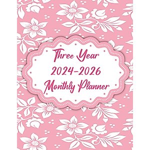 Three Year 2024-2026 Monthly Planner: Large Print for Business and Organization, January 2024 To December 2026, (8.5" x 11"), with daily to do list, wish list, Important dates, notes, and more…
