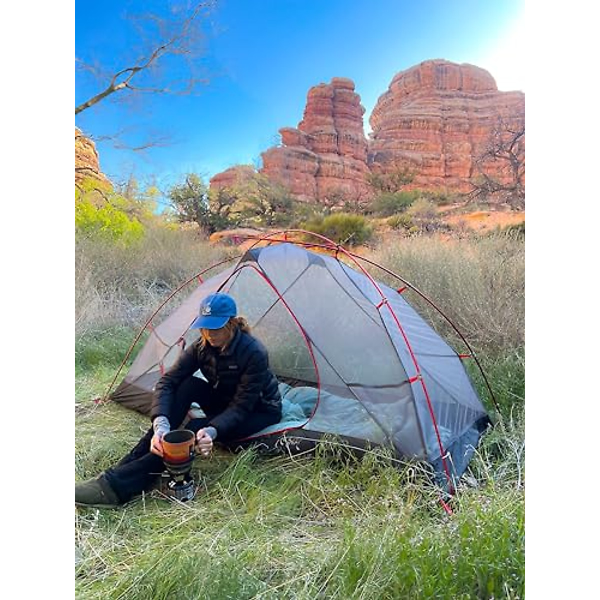 ALPS Mountaineering Helix 1-Person Tent, Charcoal/Red