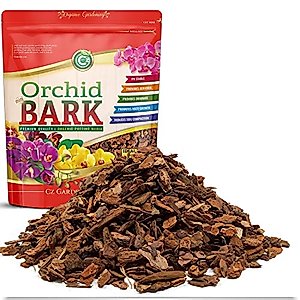 Organic Orchid Potting Bark - Made in USA Premium Mini Bark Garden Soil Amendment Mix for Proper Root Development of Phalaenopsis, Cattleyas, Indoor/Outdoor Plants, Reptile Terrarium Bedding and more!