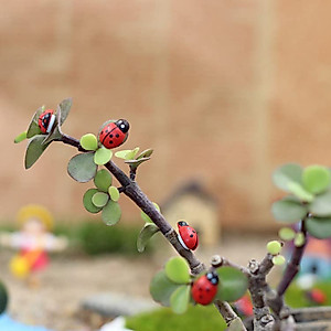 200 Pcs Mini Wooden Ladybugs Stickers with 3 Sizes for Fairy Garden Home Decor