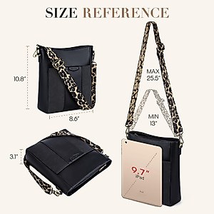 Missnine Crossbody Bags for Women Vegan Leather Crossbody Purse Fashion Shoulder Bucket Bag with Adjustable Guitar Strap