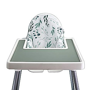 Premium High Chair Cushion Cover | Compatible with IKEA High Chair Accessories for Antilop Highchair | Reversible | Soft, Durable, Parent & Baby Approved for Baby High Chair (Sage-Dot/Greenery)