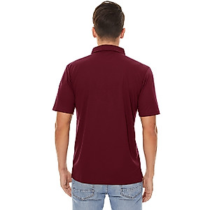 MAGCOMSEN Short Sleeve Polo Shirts for Men Quick Dry Polo Shirt Golf Polo Shirts Work Shirts Athletic Fall Shirts Golf Shirts Wine