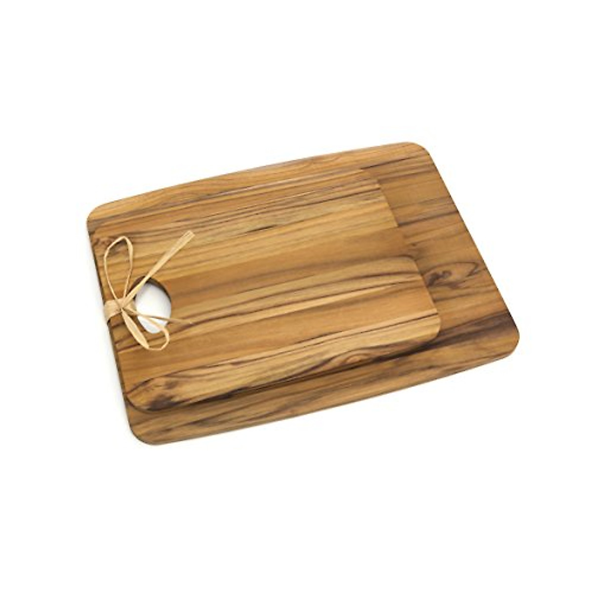 Lipper International Teak Wood Cutting Boards, Set of 2, Includes 1 Small and 1 Large