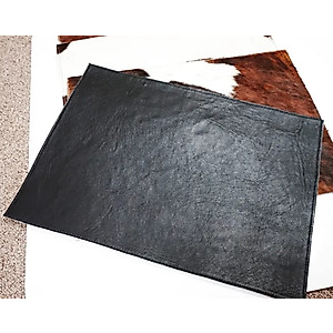 RODEO Cowhide Leather placemats 4 pcs Set Square 15.5in(L) X11in(W) (Tricolor)