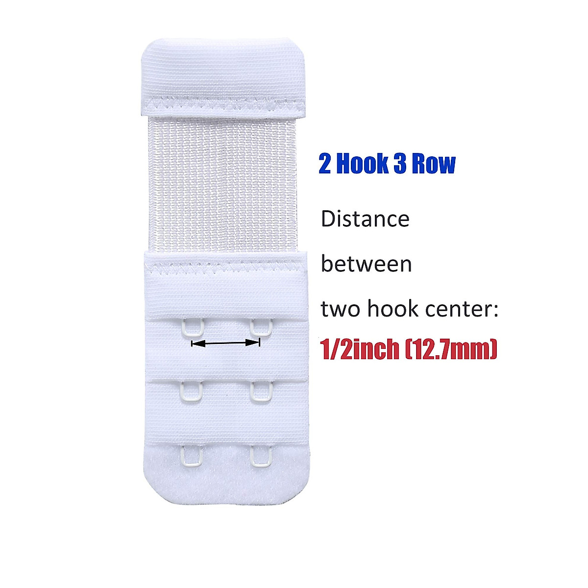 SAMGU Women's Bra Extenders 2 Hook Elastic Stretchy Bra Extension Strap (one size, 2 Hook 1/2 inch, Black/Skin/White)