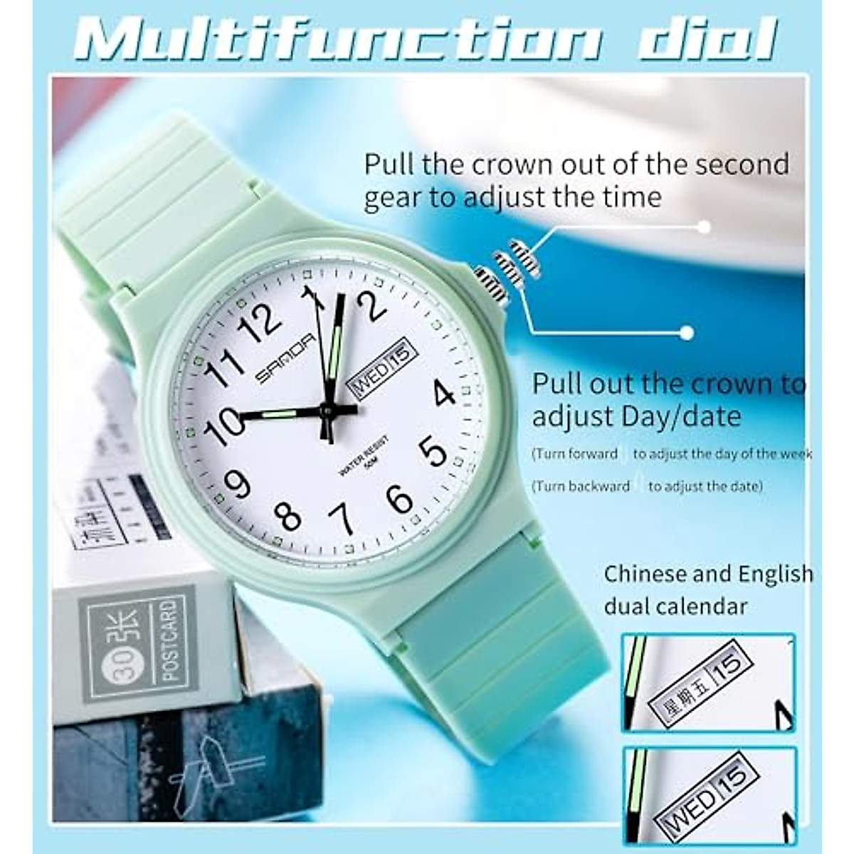 Women's Watch Waterproof Ladies Watches Sport Wrist Watch Nurse Analog Simple Minimalist Casual Watch Dress Wristwatch with Day Date White Black Pink Gold Green Purple