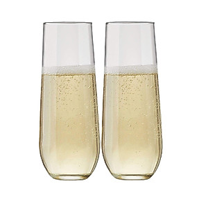 36 piece Stemless Unbreakable Crystal Clear Plastic Wine Glasses Set of 36 (9 Ounces)