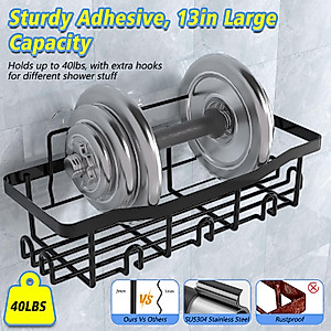 B-Land Shower Caddy 8 Pack, Large Capacity Shower Shelves Strong Adhesive Shower Organizer for Bathroom,No Drilling Rustproof Stainless Steel Bathroom Organizer with Hooks