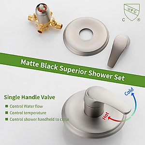 VIKASI Tub Shower Faucet Set with 10 Spray Handheld Shower Brushed Nickel Shower System with Tub Spout Single Handle 4.7 Inch Shower Handheld Shower Fixtures Tub and Shower Trim Kit