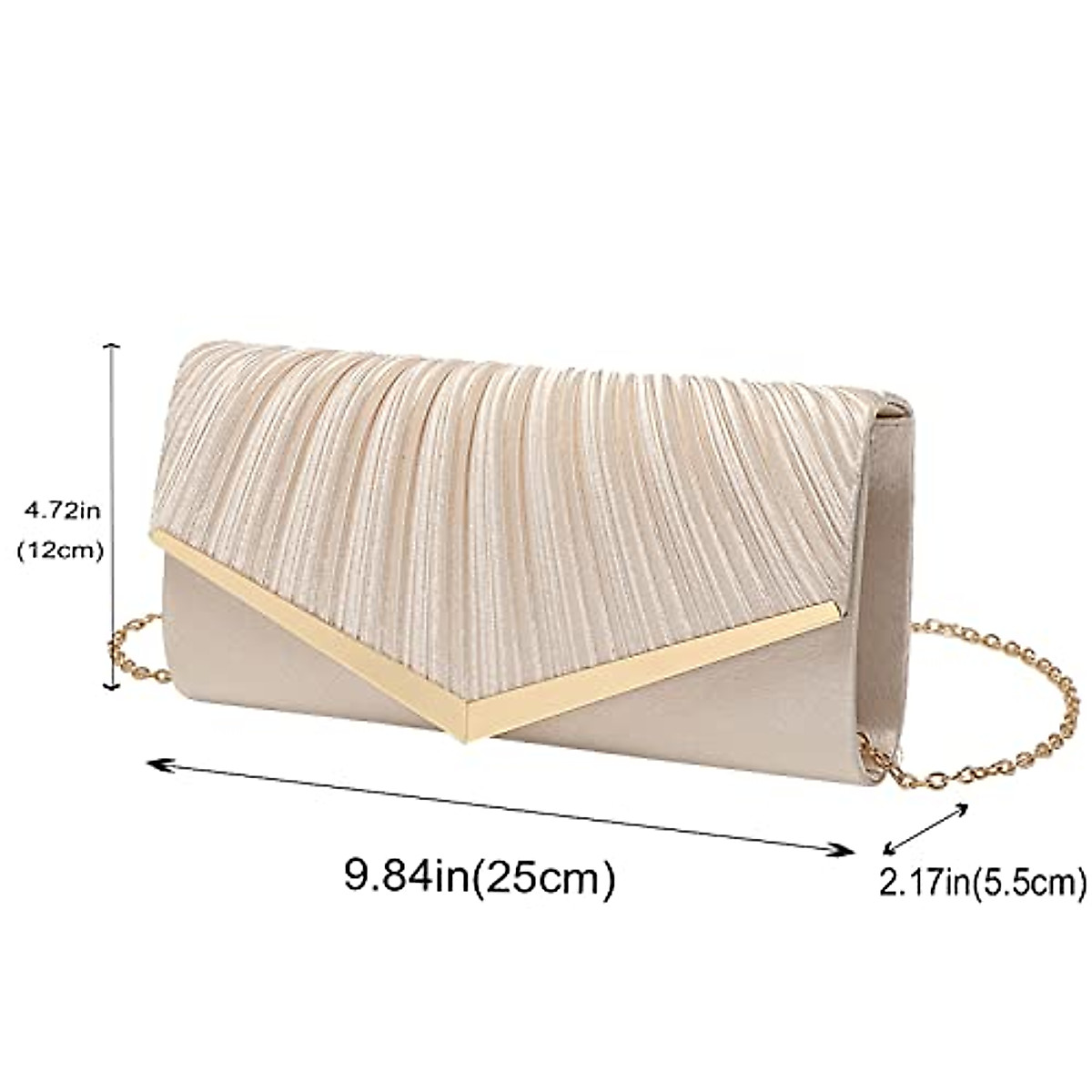 LETODE Clutch Purses for Women Evening Bags and Clutches for Women Envelope Handbags Party Prom Wedding Purse (Apricot)
