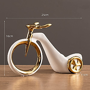 LIULIMI Bicycle Wine Shelf, Ceramics Wine Racks Holder Wine Cabinet for Home Living Room Porch Decoration Creative Gift (White)