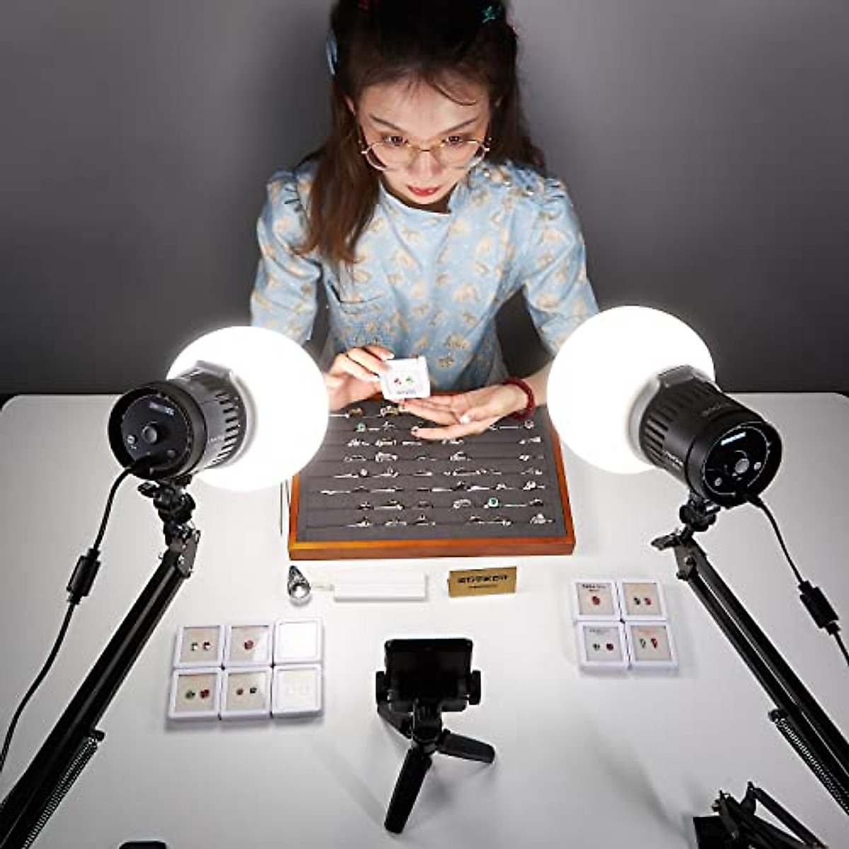 Godox LC30D Litemons Tabletop LED Light, 33w 5600K CRI 95+/TLCl 96+ Daylight Video Light, 8 Preset Lighting FX Effects