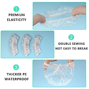 Keeygo 120 Pack Disposable Ear Covers For Shower, Waterproof Plastic Ear Shower Caps, Ear Protectors for Hair Dye(13cm)