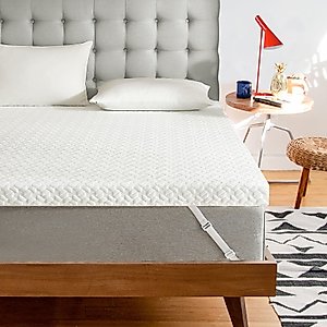 Fiberluxury 3 Inch Gel Memory Foam Cooling Mattress Topper Queen Size, Mattress Pad Cover for Pressure Relief, Bed Topper with Removable Cover，Soft & Breathable