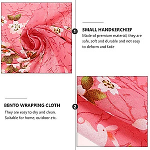 Amosfun Japanese Wrapping Cloth Handkerchief Japanese Bento Lunch Bandana Cover Pink Decorative Table Plate Cloth for Home Picnic Camping Outdoor Bento Wrapper 50X50CM