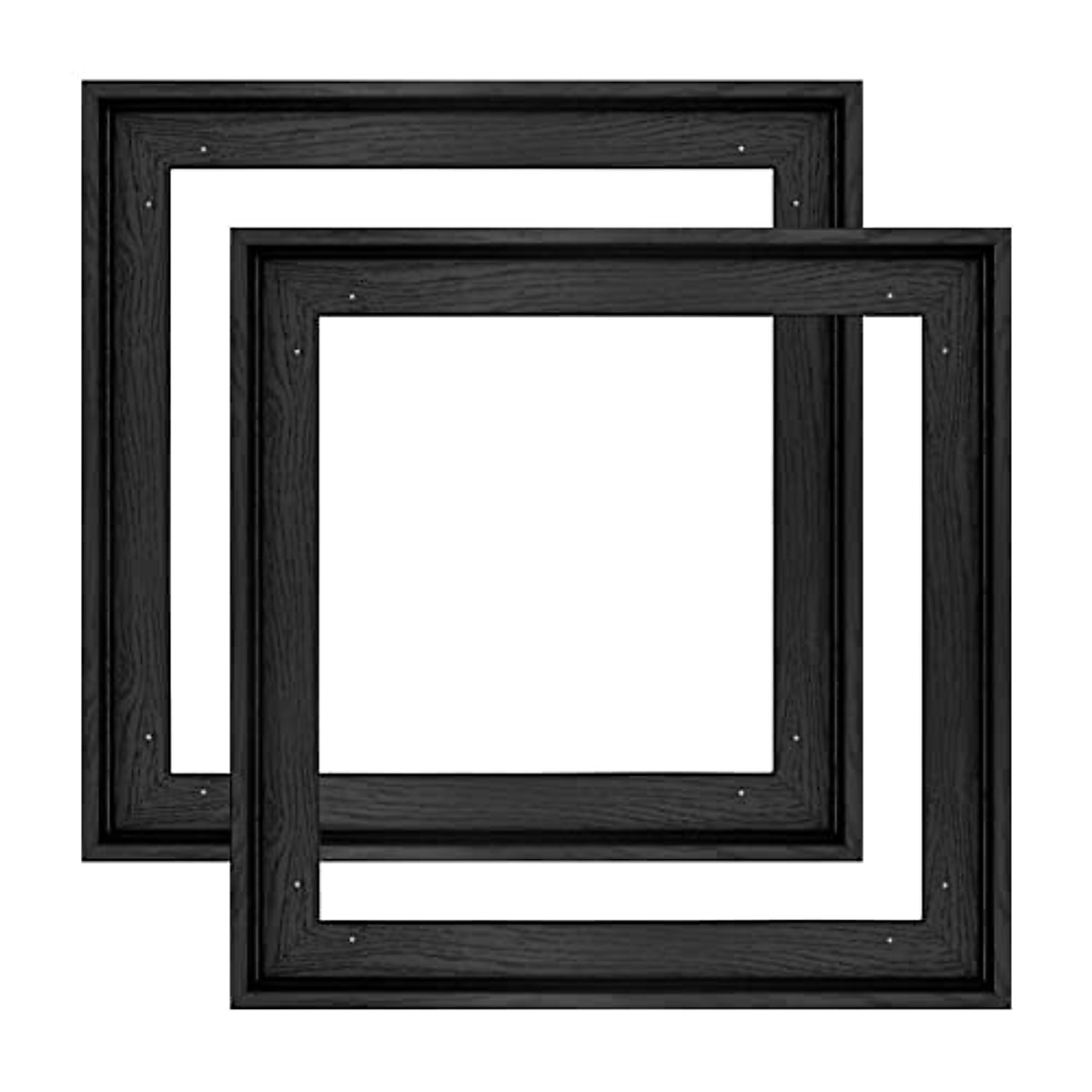 FOLKOR 12x12 Frame for Canvas Painting 0.6-0.8” Deep, 2 Pack Square Floater Frame for Canvas Prints, Floating frame for Wall Art Oil Painting Paint by Numbers Living Room Decor (Black)