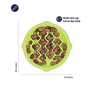Catstages Kitty Slow Feeder Cat Bowl, Green