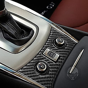 for Infiniti G37 Sedan 2010-2013 Carbon Fiber Black Stickers Car Interior Decorative Accessories (with Heated seat)