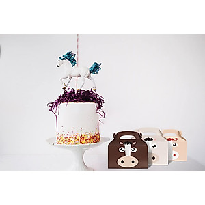 Erweicet Horse Party Favors 24 PCS Cow Horse Party Treat Boxes Cowboy Gift Box Cardboard Candy Cookies Snacks Boxes for Western Cowboy Cowgirl Themed Bithday Party Baby Shower Party Supplies